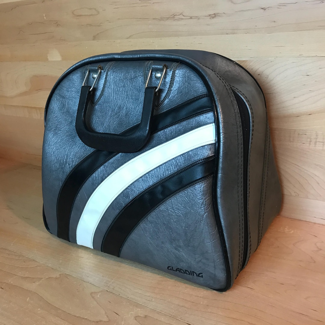 Vintage Bowling Bag 1970s 80s Gladding Retro Rockabilly Gray White ...