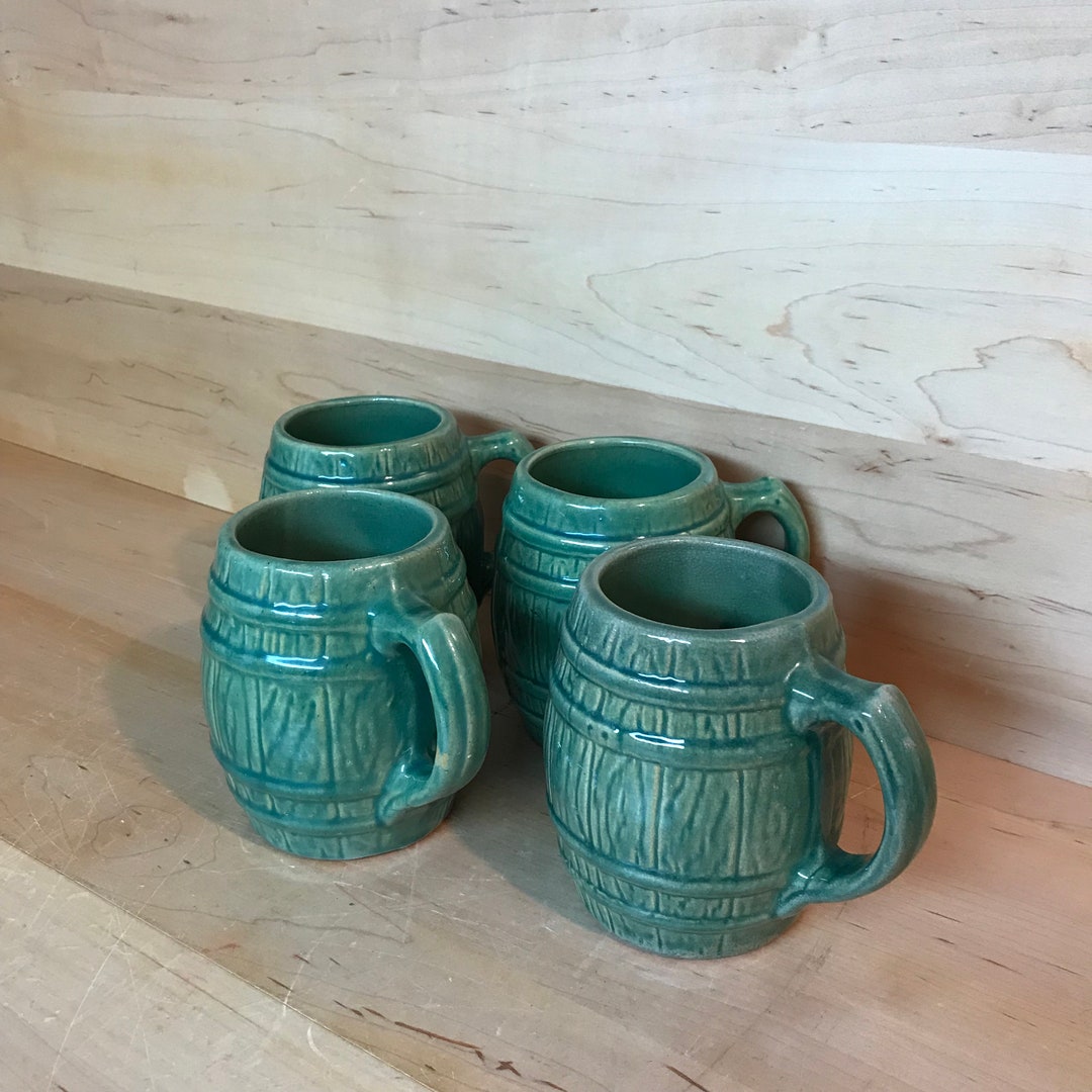 Vintage Mccoy Beer Barrel Mugs Early Stoneware Tankards - Etsy