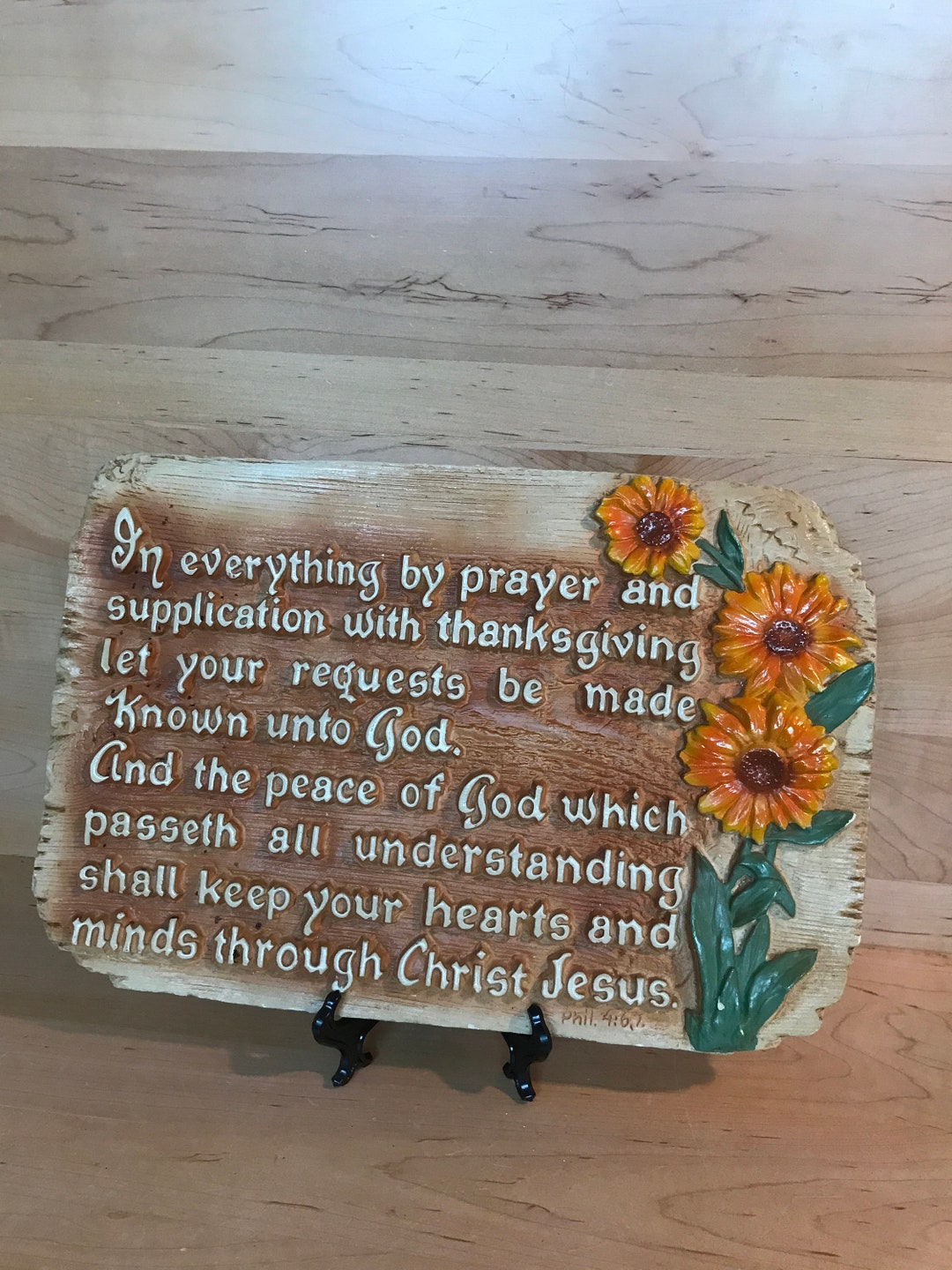 Vintage Inspirational Wall Plaque Chalkware Christian Religious Bible ...