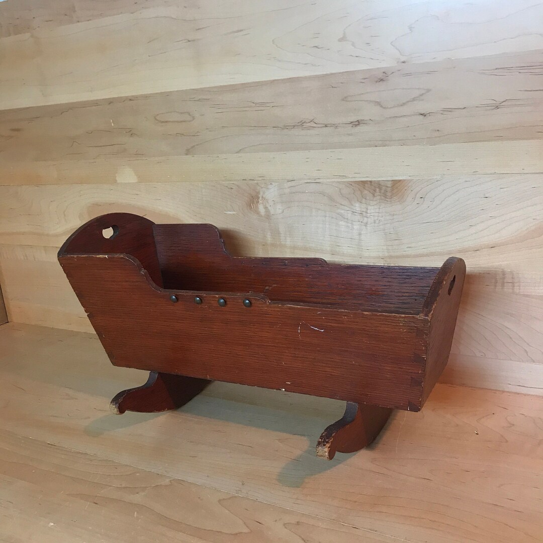 Vintage Wood Doll Cradle Antique Primitive Rustic Miniature Doll Bed - Etsy