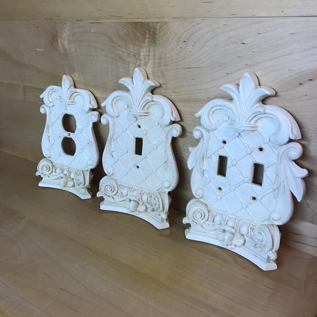 Vintage Italianate Resin Switch Plate - Creamy Off-white Home Decor - Etsy