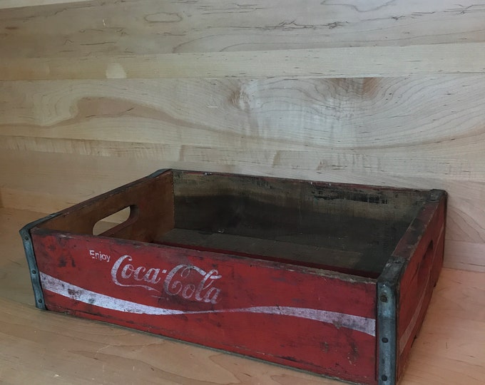 Vintage Coca Cola Wood Advertising Crate Rustic Shallow Wood Coke ...