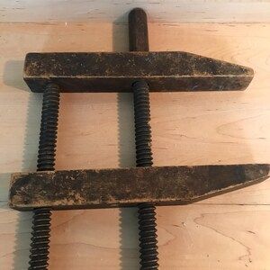 Antique Wood Clamp Vintage Woodworking Vise Tool Industrial Man Cave ...