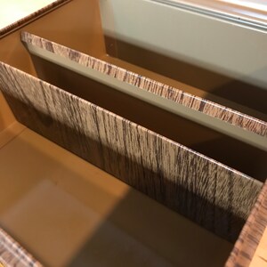 Vintage Metal Check File Box Midcentury Industrial 1960s Wood-look ...