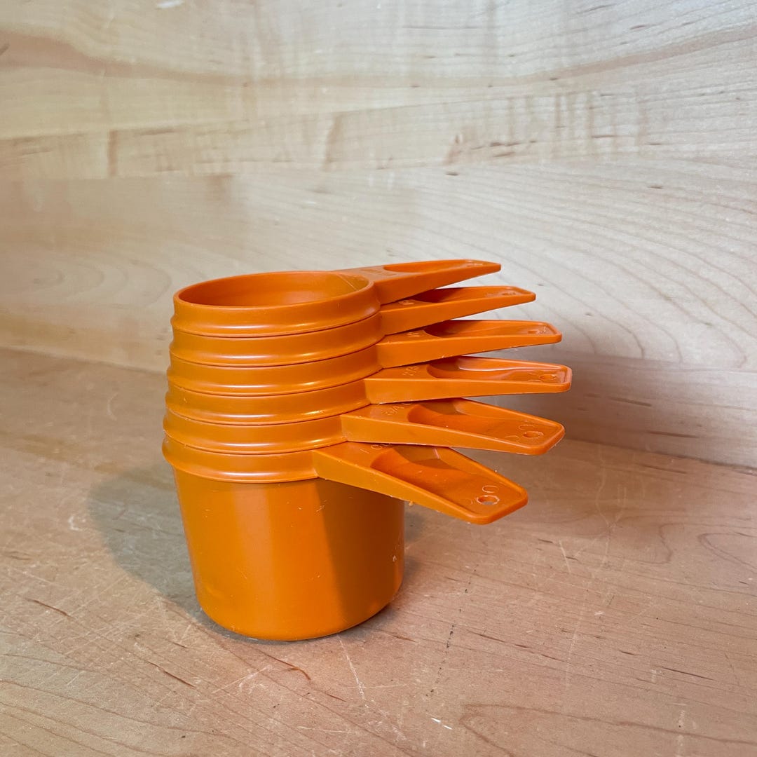 Vintage Tupperware Measuring Cup Set Midcentury Orange Plasticware ...
