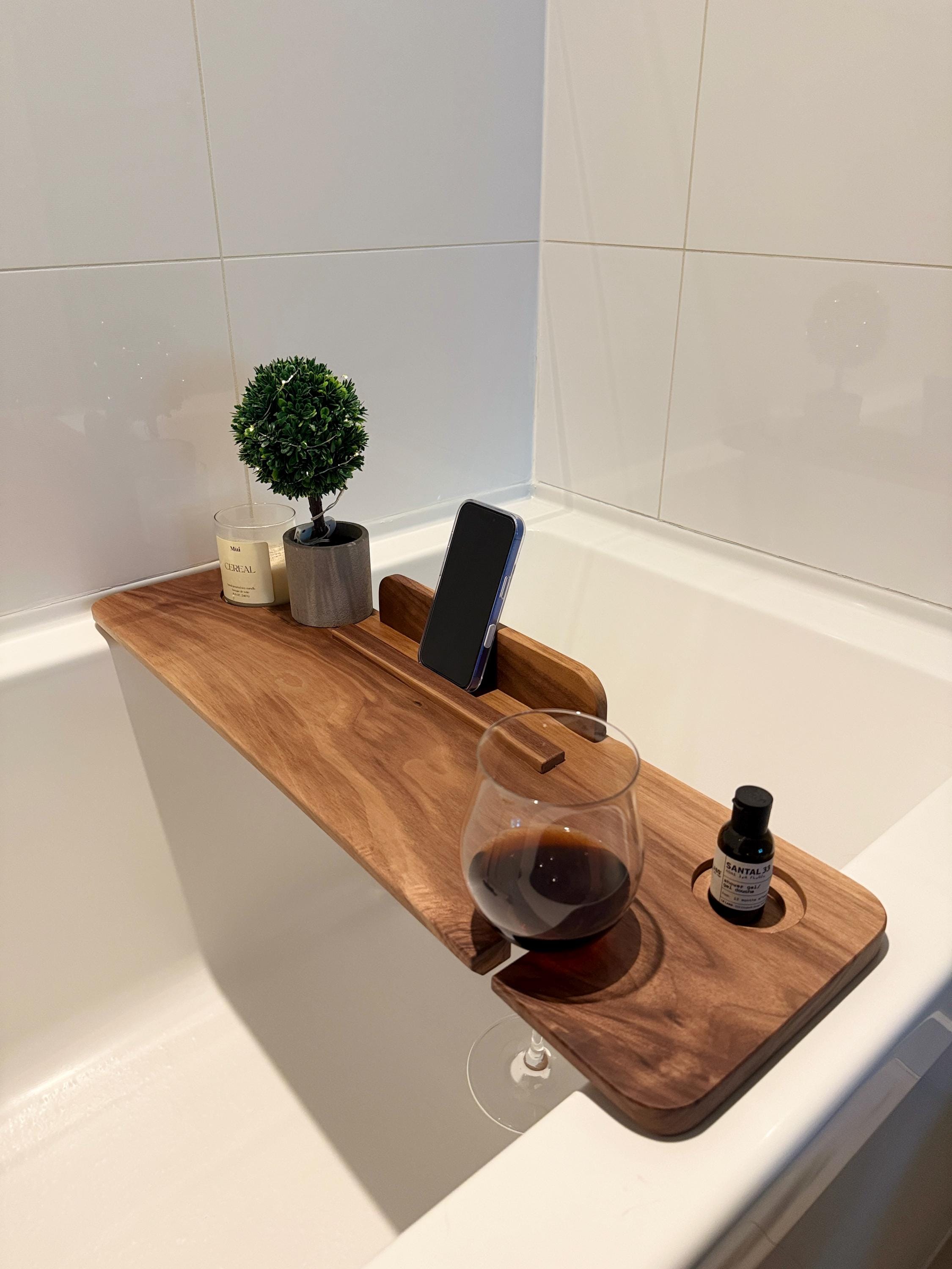 Solid Black Walnut Bath Tray - Etsy