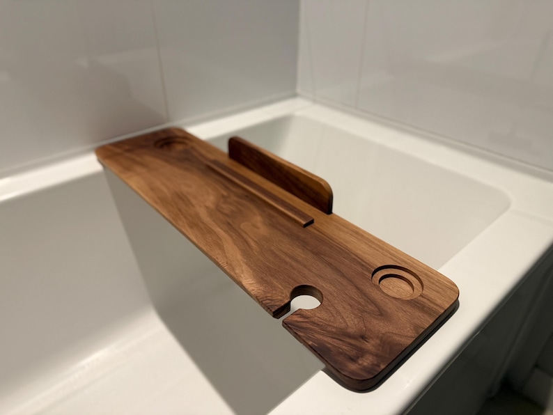 Solid Black Walnut Bath Tray - Etsy