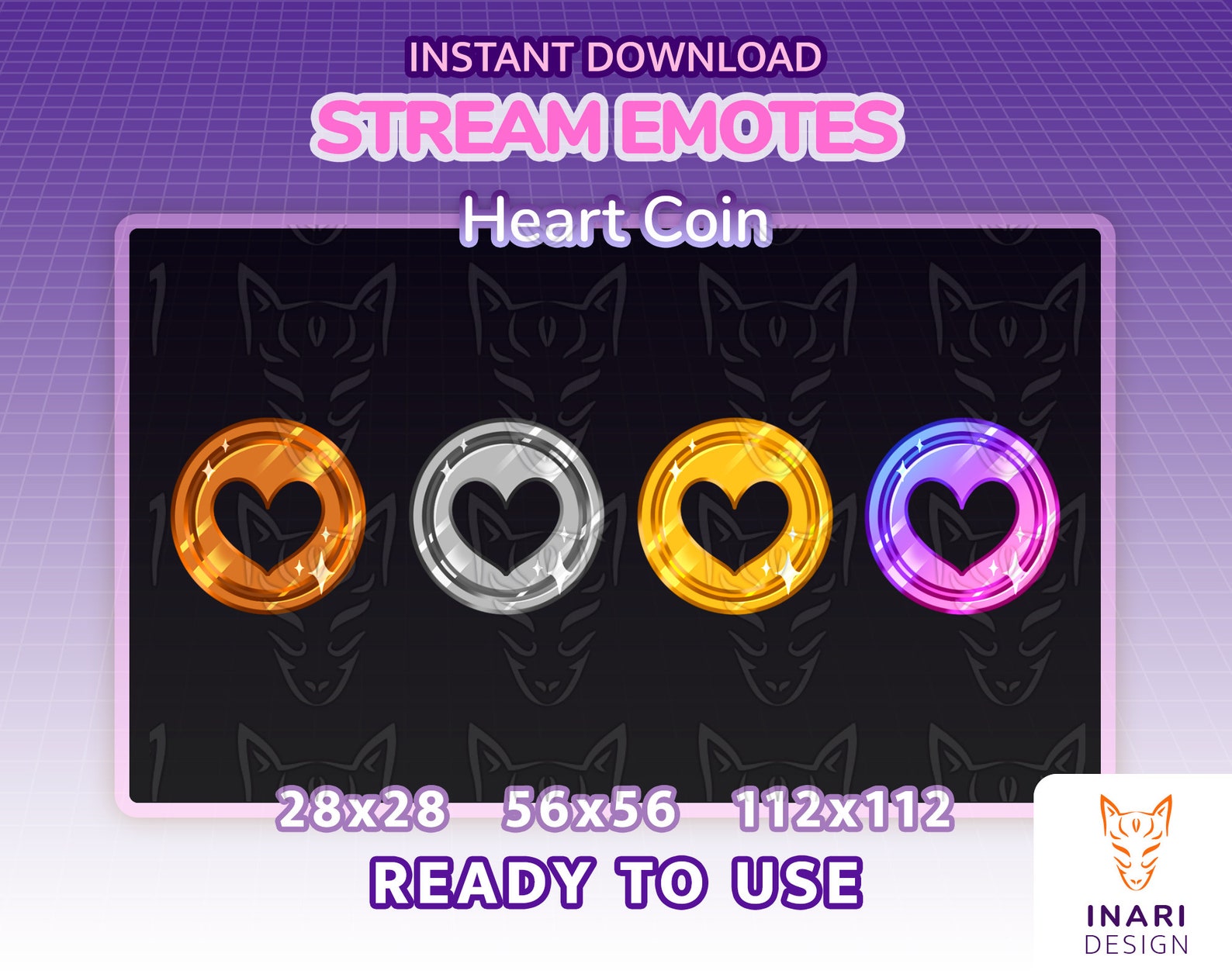 Twitch Coins Emotes Heart Discord / Channel Points / - Etsy