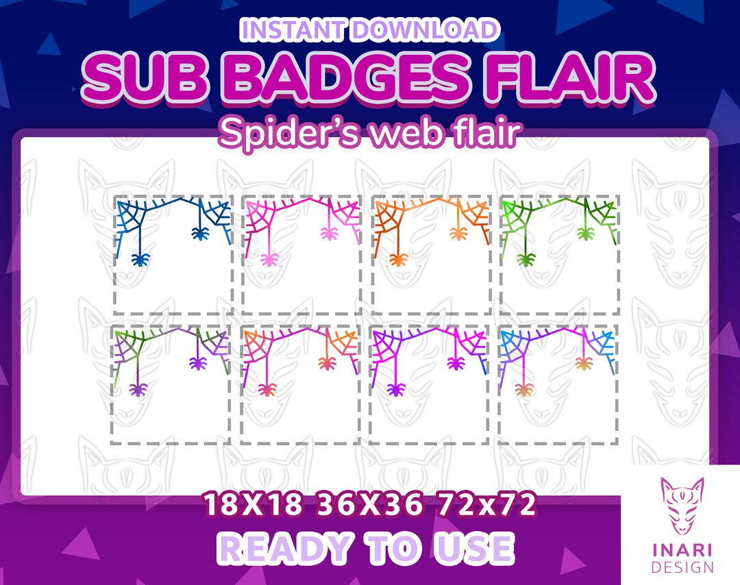 Spider Web Twitch Badges Flair: Halloween Stream Subscriber Emotes ...
