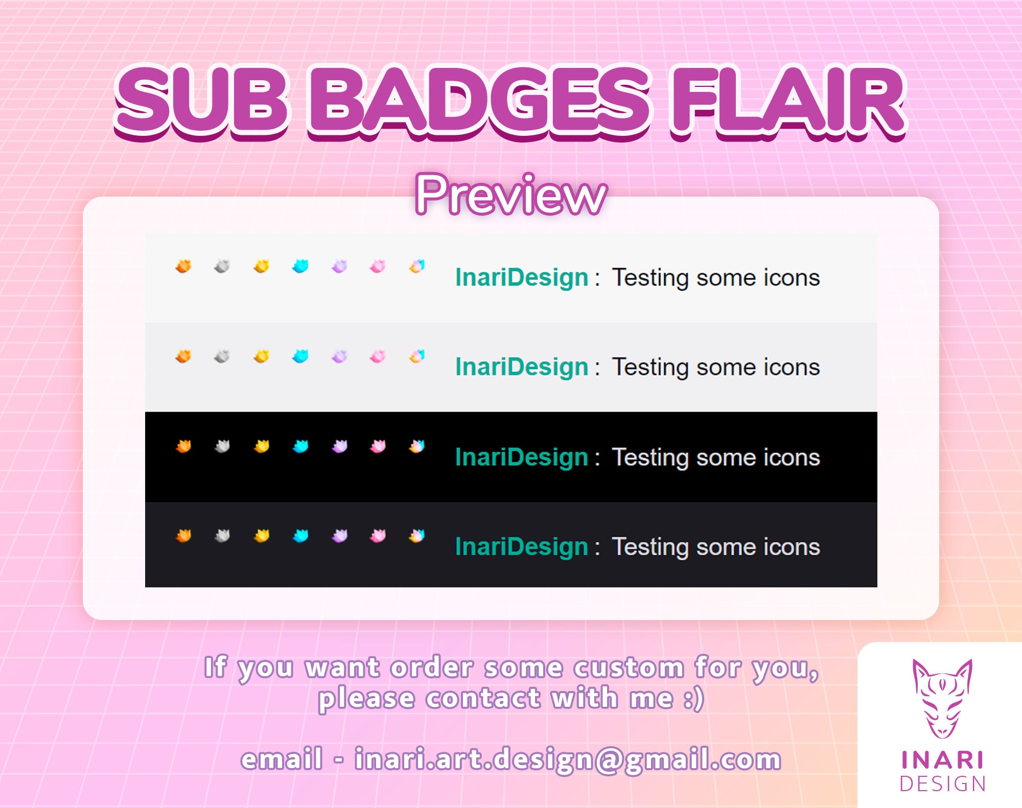 Twitch Sub Badge Flair Crown Flair / Cute / Streamer / Cute Sub Badges ...