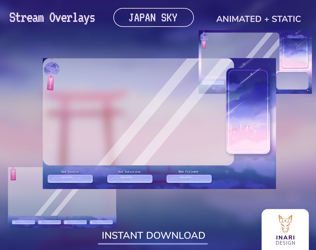 Japanese Overlay on Stream Twitch| Aesthetic | Kawaii Screen | Lofi ...