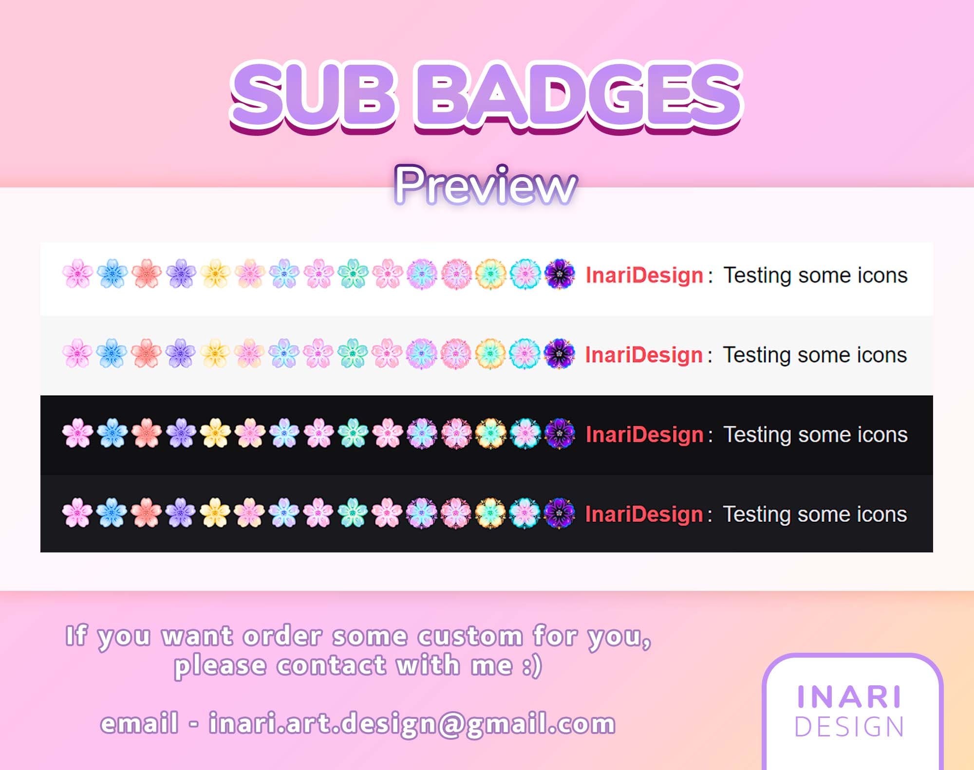 Sakura Flower Badges for Twitch, Youtube, Discord Streams (digital ...