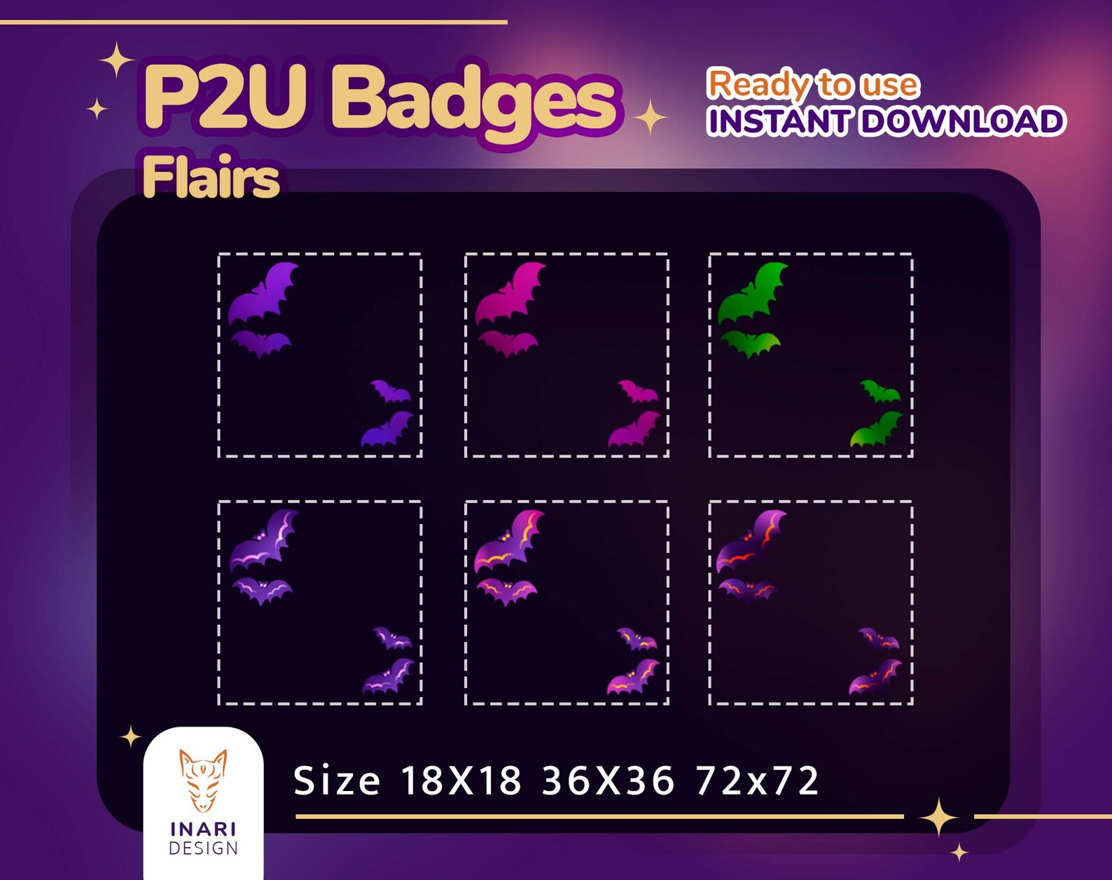 Bat Badges Flair for Twitch / Stream / Subscriber / Bit Badges / Emote ...