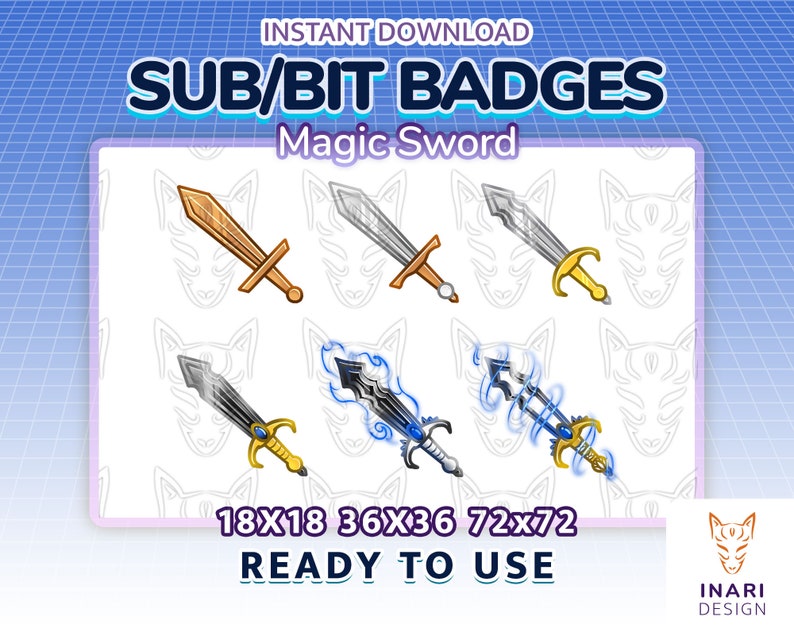 Sword Badges Twich Youtube Discord Magic / Stream / Bit Badges / Cheer ...