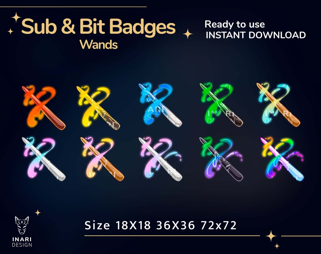 Wizard Wand Stream Badges: Magic Twitch/youtube/discord Sub & Bit ...