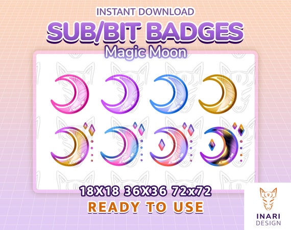 Twitch Sub Badges Moon Bit Badges / Cheer Badges / Badge / | Etsy