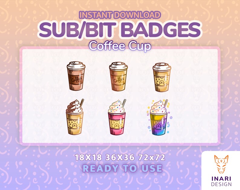 Sub Bagde / Bit Badge Coffee Cup Cute / Sweet / Sub Badges / Cheer Bit ...