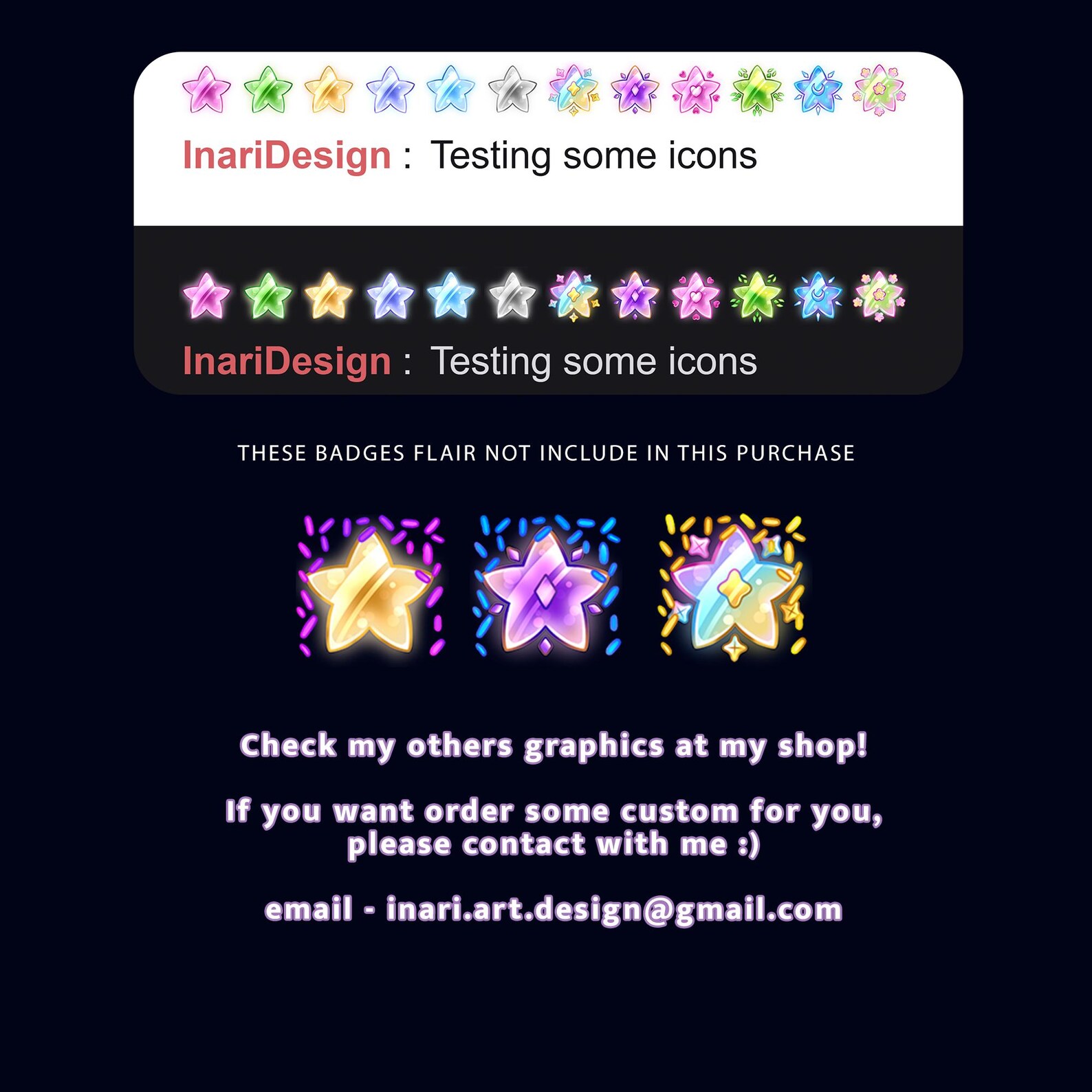 Glow Stars Twitch Badges: Colorful Stream Sub Badges (digital Download ...