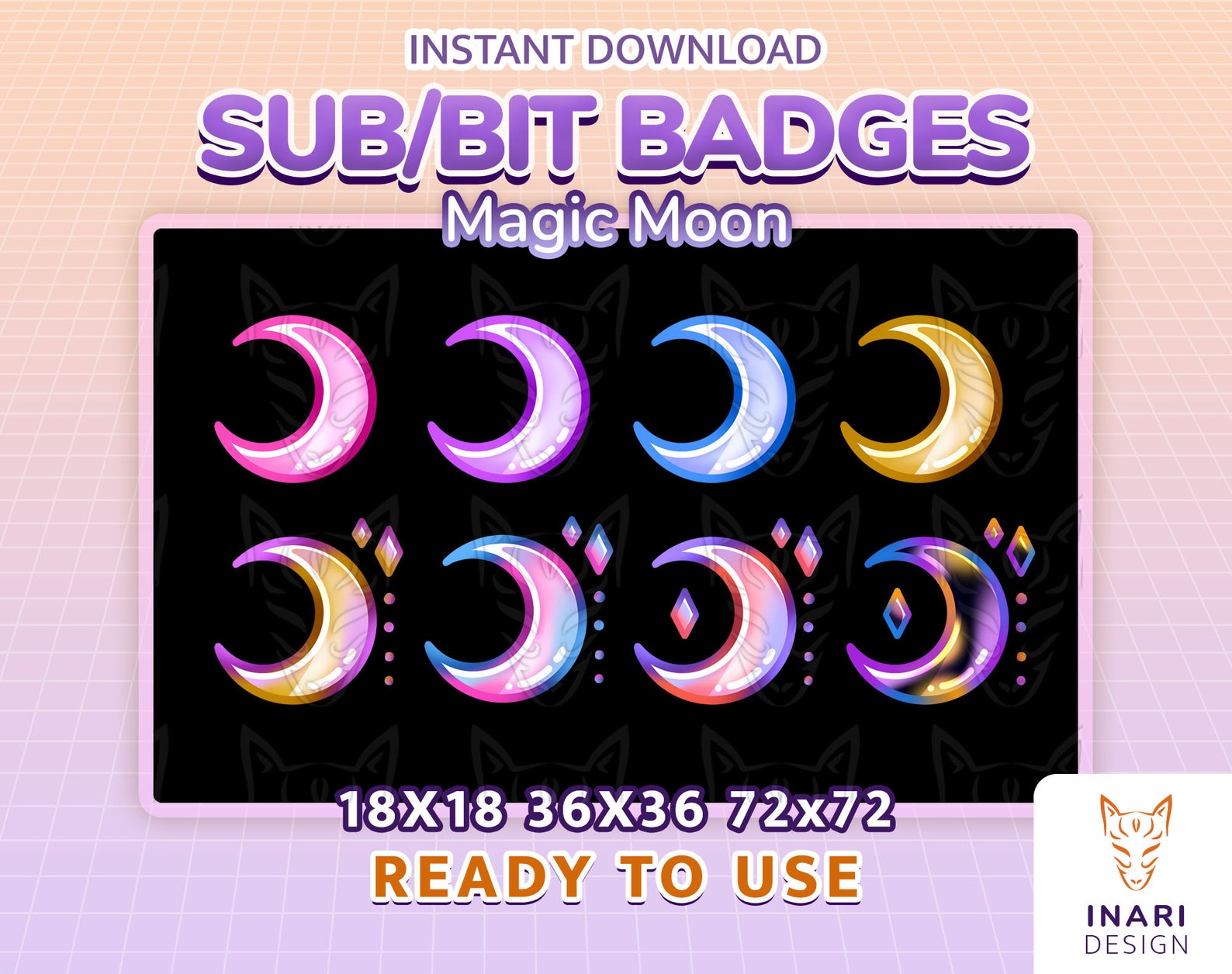 Twitch Sub Badges Moon Bit Badges / Cheer Badges / Badge / Stream ...