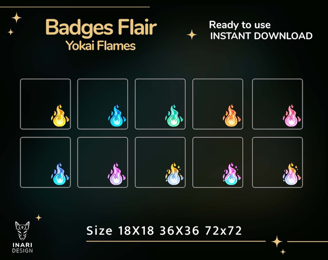 Yokai Flame Badges Flair for Twitch/youtube Streamers (digital Download ...