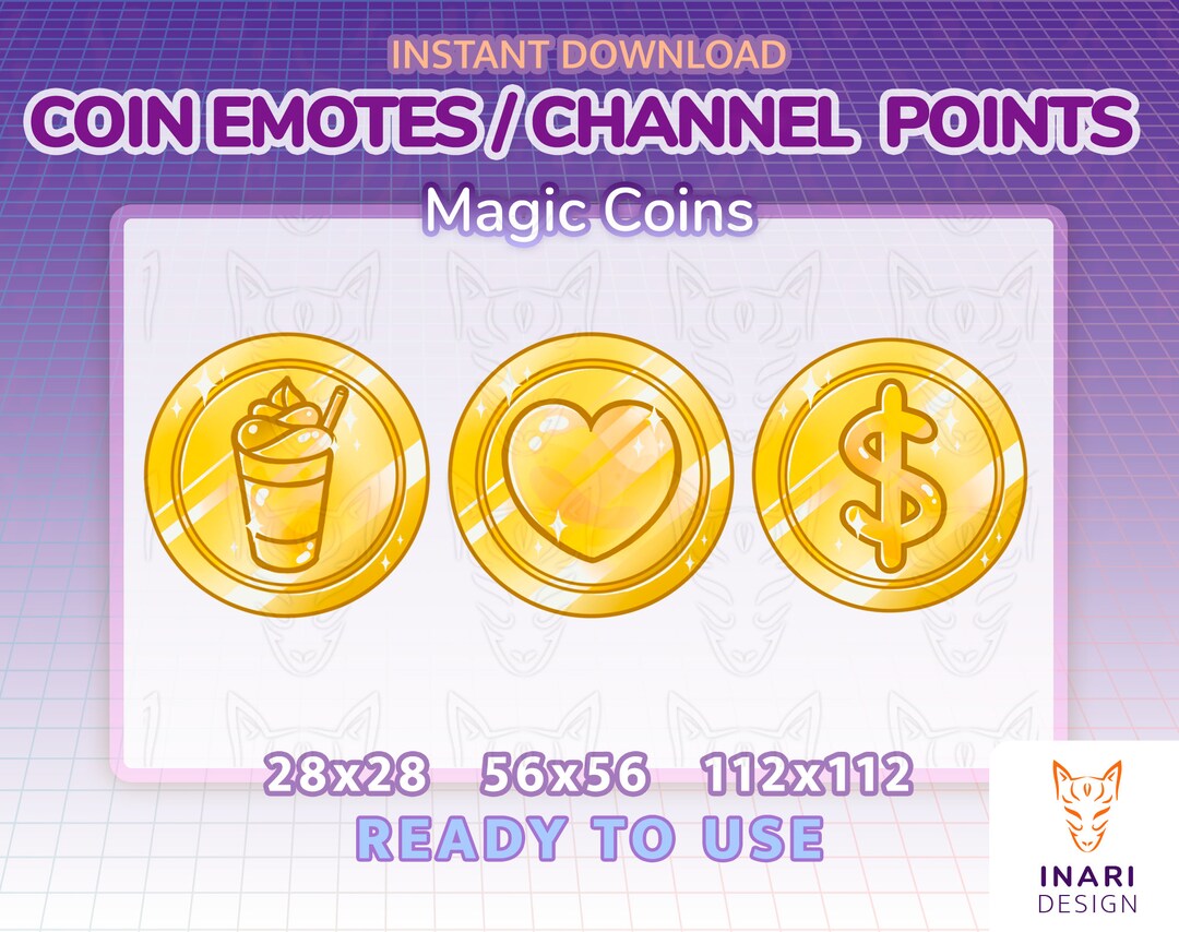 Twitch Gold Coins Emote / Discord / Channel Points / Badges / Streamer ...