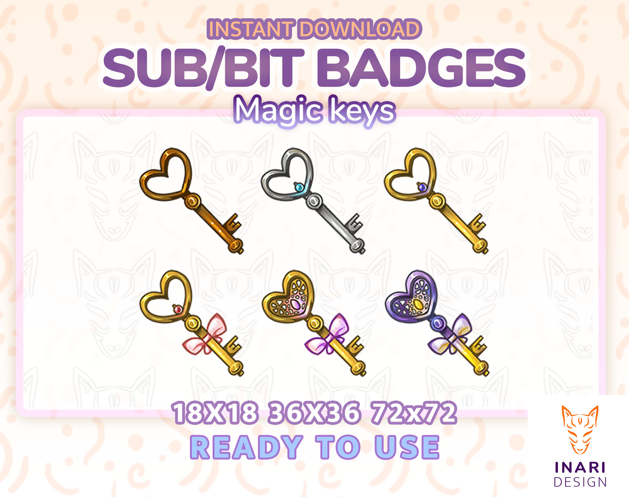 Key Badges for Twitch - Youtube | Discord | Cute / Streamer / Emotes ...
