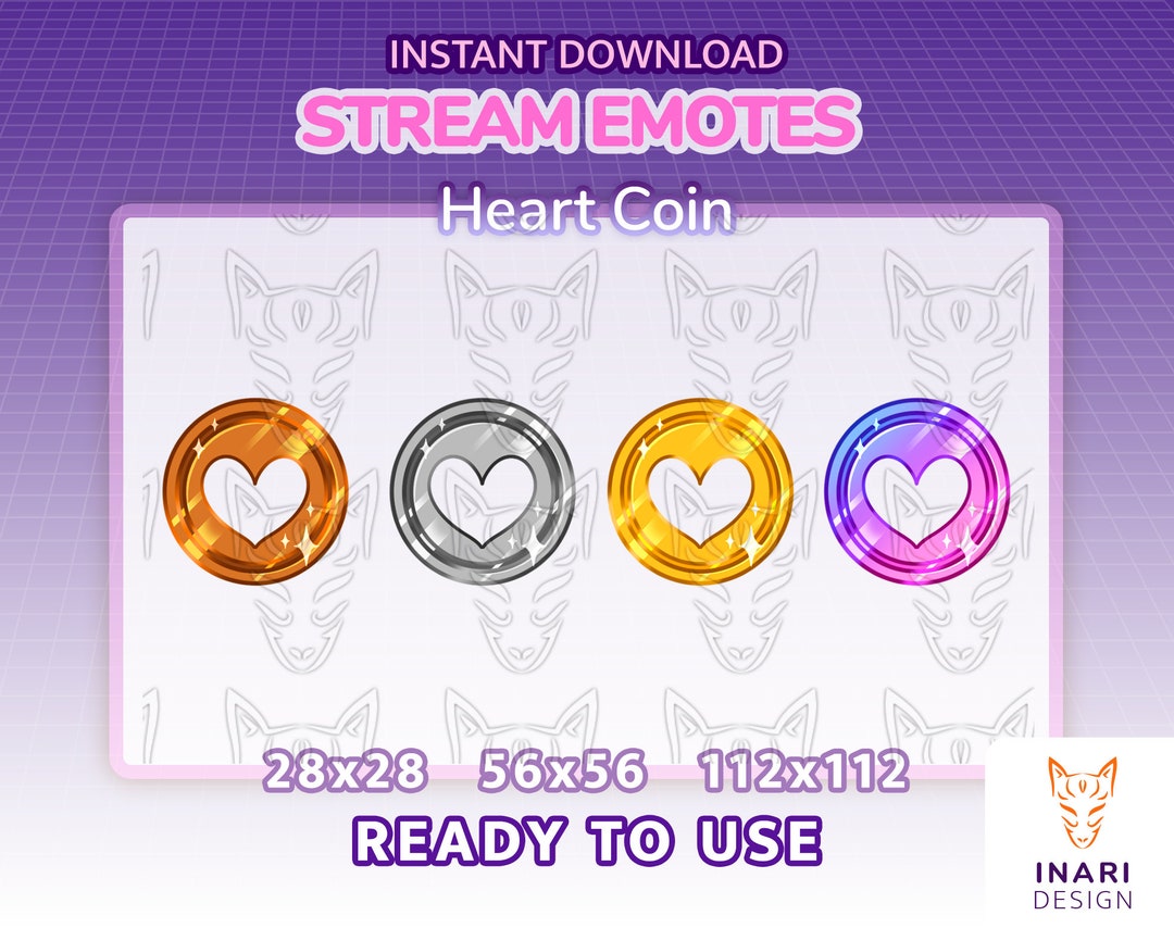Twitch Coins Emotes Heart Discord / Channel Points / - Etsy