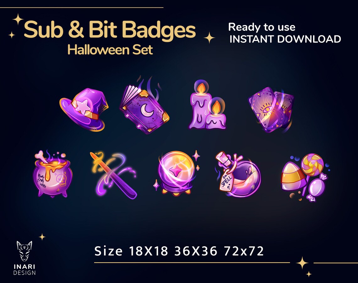Halloween Badges on Stream Witch Spooky Magic Scary Sub - Etsy