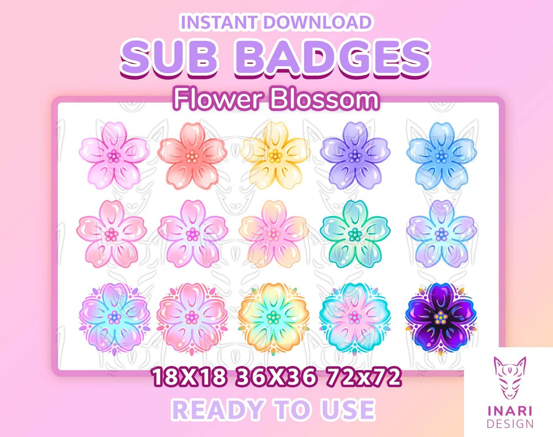 Sakura Flower Badges for Twitch, Youtube, Discord Streams (digital ...