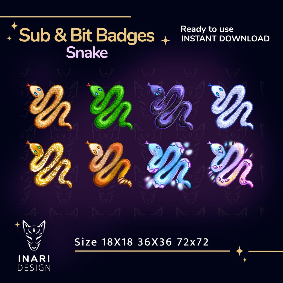 Buy Snake Badges Twitch Youtube Discord Stream | Green Snake | Reptile ...
