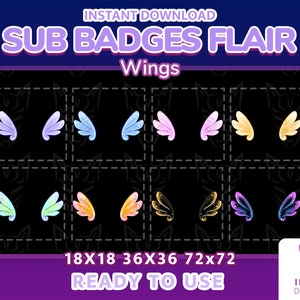 Twitch Badges Flair - Wings - Badge / Bit Badges / Fantasy / Cute ...