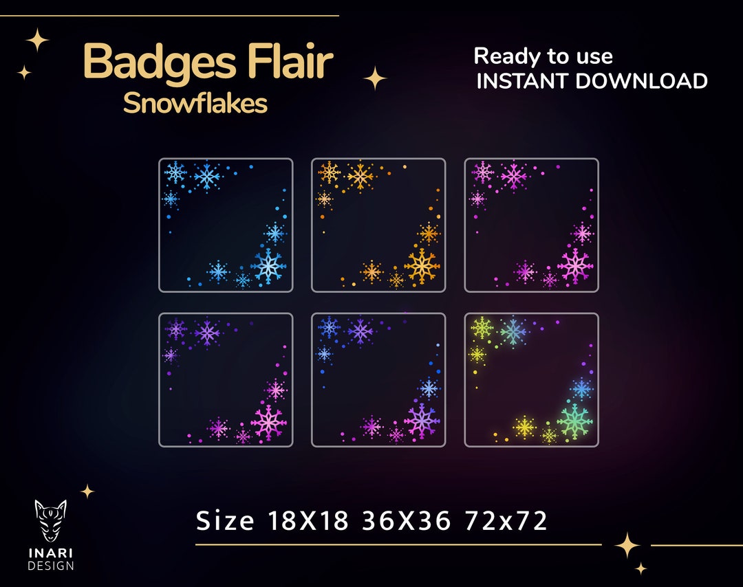 Snowflakes Flair Twitch Badges - Christmas Graphics - Winter - Stream ...