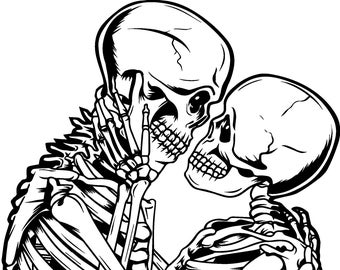 Skeletons In Love Drawing
