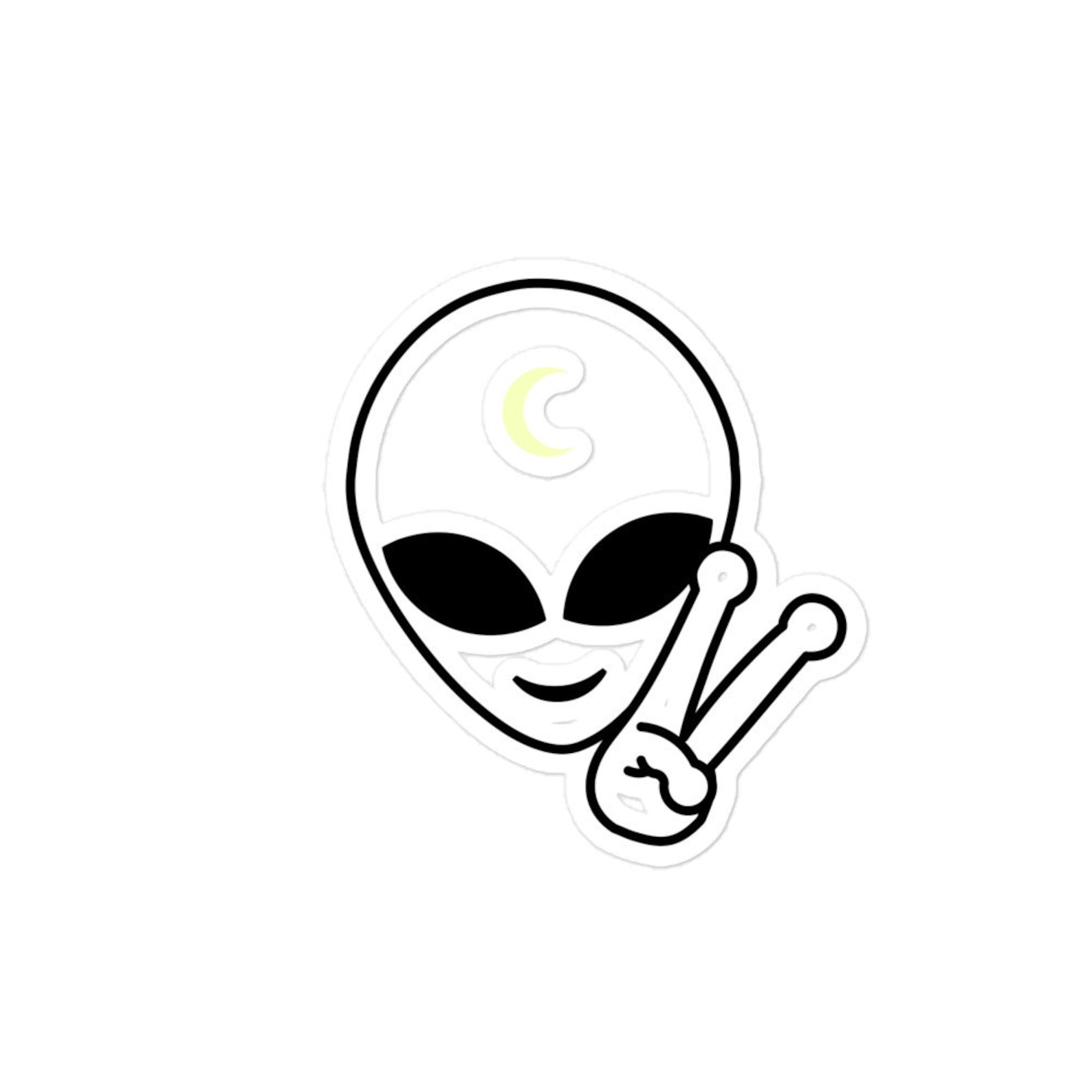 Alien Peace Sign Vinyl Sticker / Matte Weather Proof / Decal - Etsy