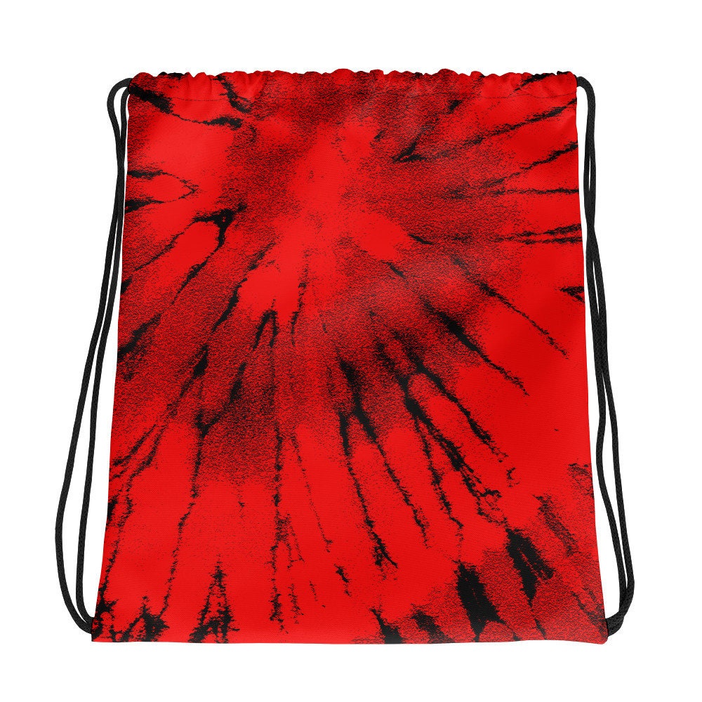 Red Tie-Dye Drawstring bag 15x17 / Pastel Drawstring Bag / | Etsy