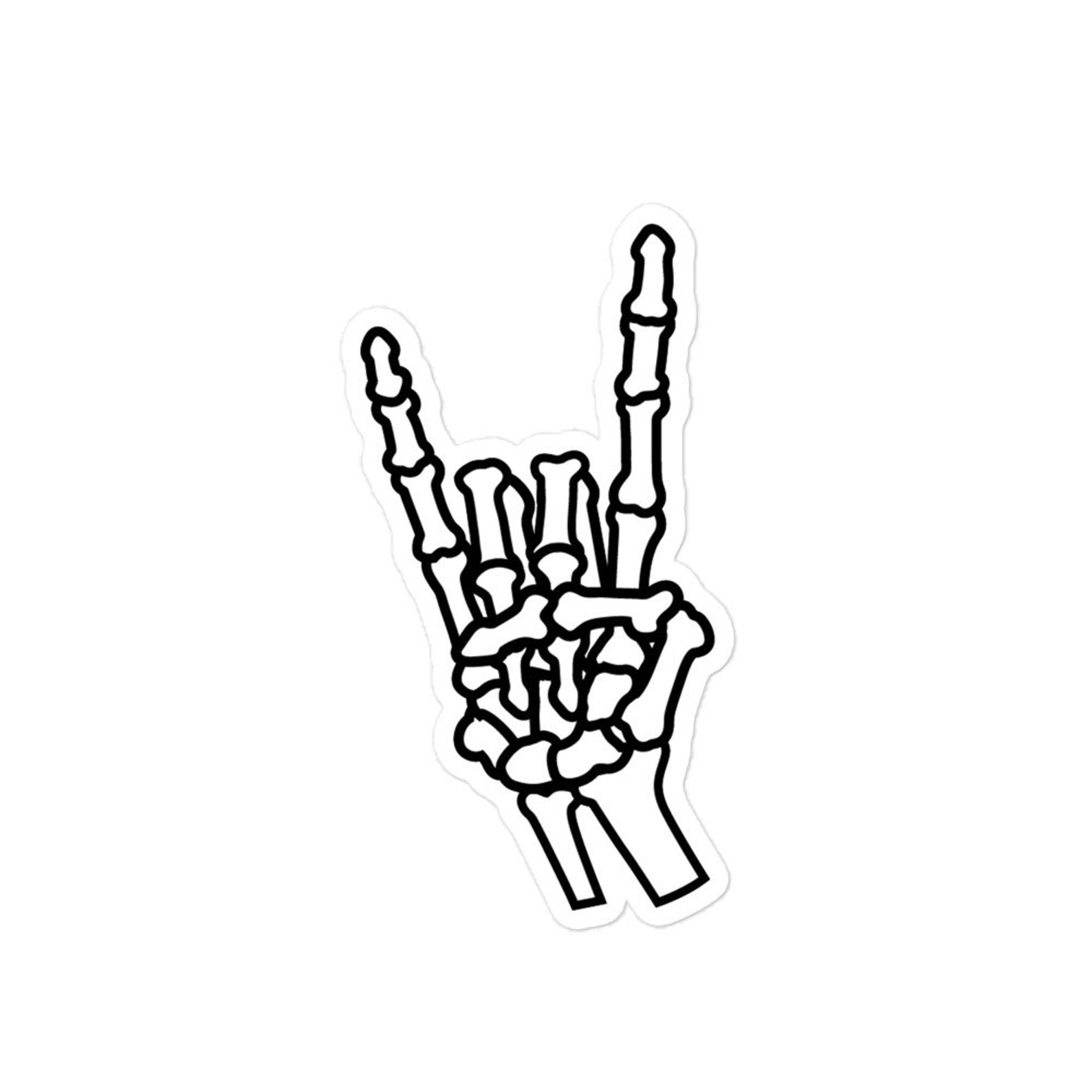 Rock On Skeleton Hand Vinyl Sticker / Matte Weather Proof / | Etsy