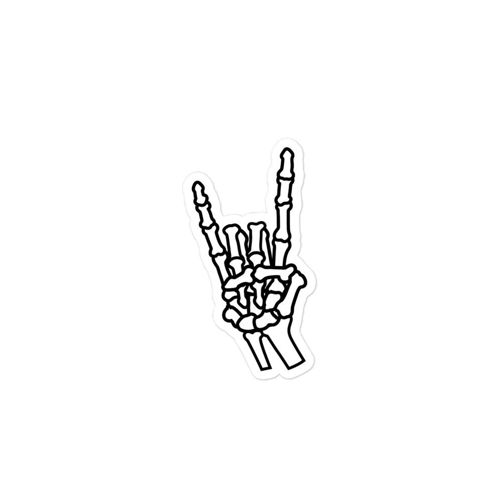 Rock on Skeleton Hand Vinyl Sticker / Matte Weather Proof / Decal - Etsy