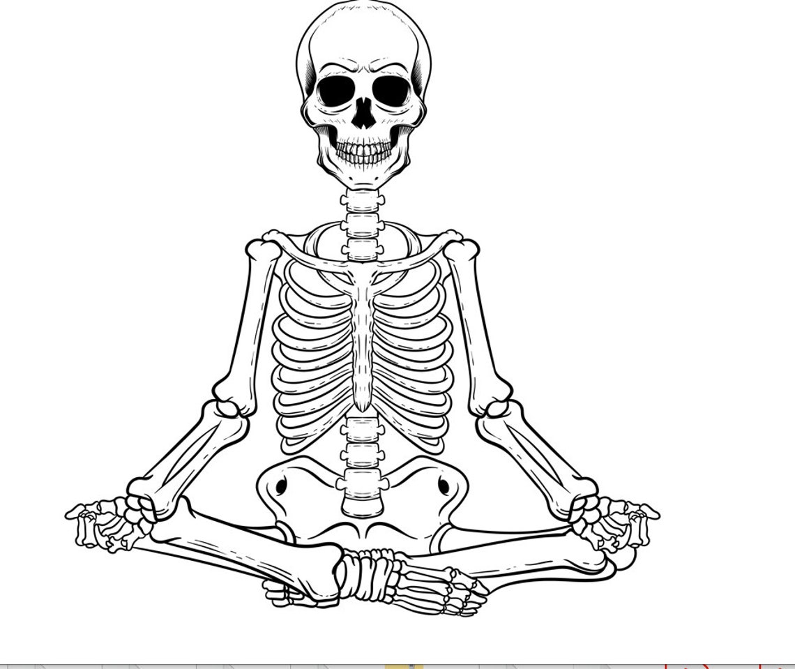 Skeleton Yoga PNG, Skeleton Namaste, Halloween PNG, Cute Halloween ...