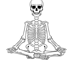 Skeleton Yoga Svg | Etsy