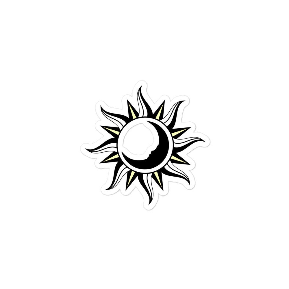 Sun Moon Vinyl Sticker / Matte Weather Proof / Decal / Zodiac - Etsy