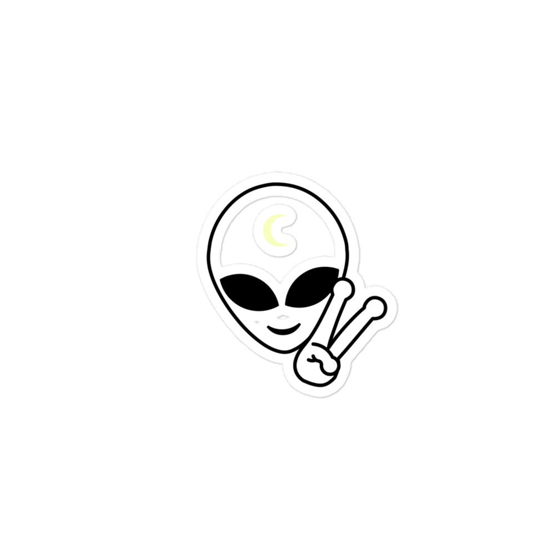 Alien Peace Sign Vinyl Sticker / Matte Weather Proof / Decal - Etsy