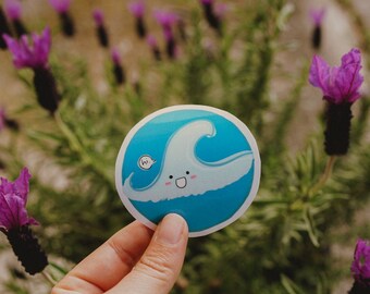 Red Dragon Wave Sticker Japanese Sticker Vinyl Sticker Laptop Sticker ...