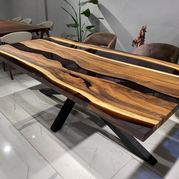 Walnut Epoxy Table - Etsy