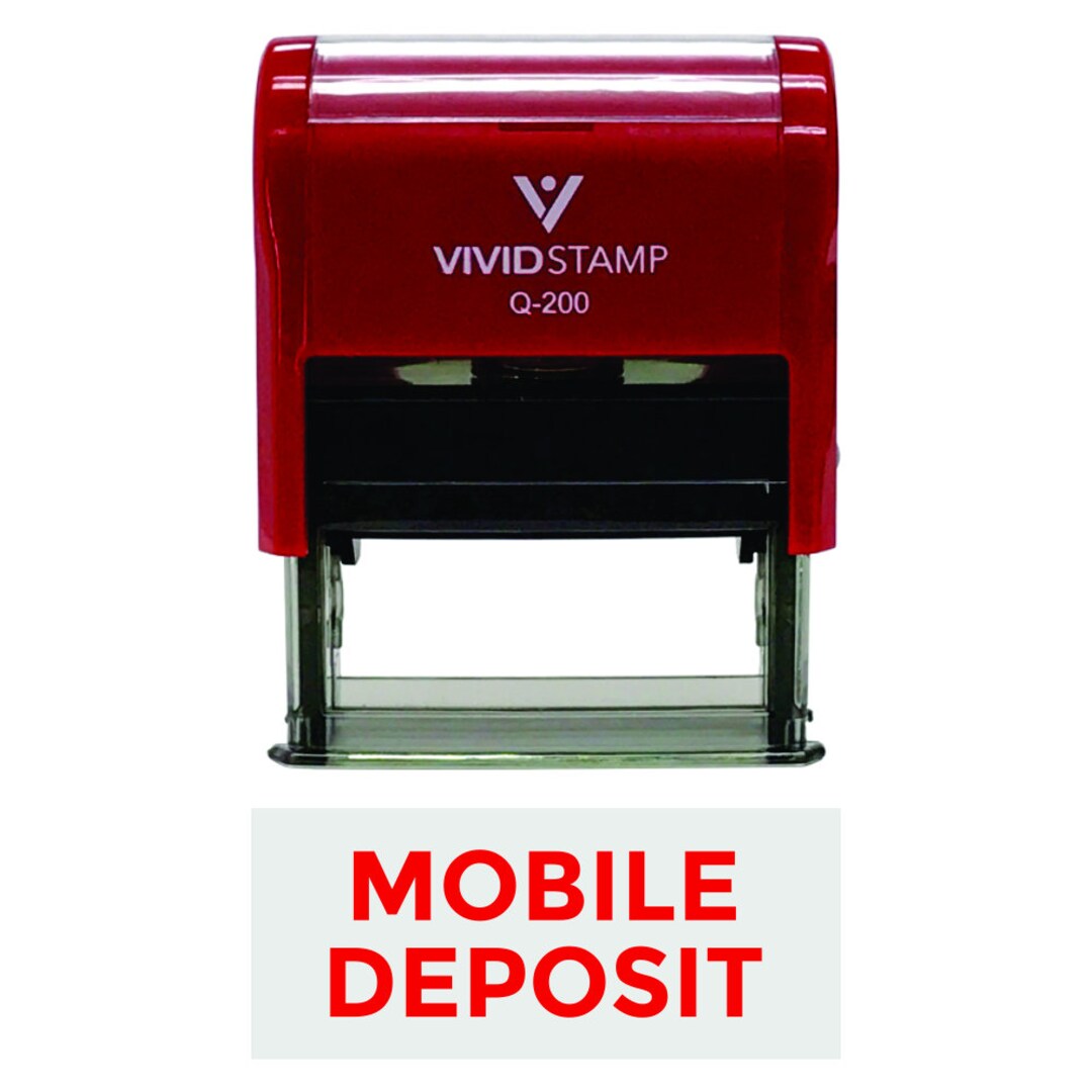 MOBILE DEPOSIT Self-inking Office Rubber Stamp - Etsy