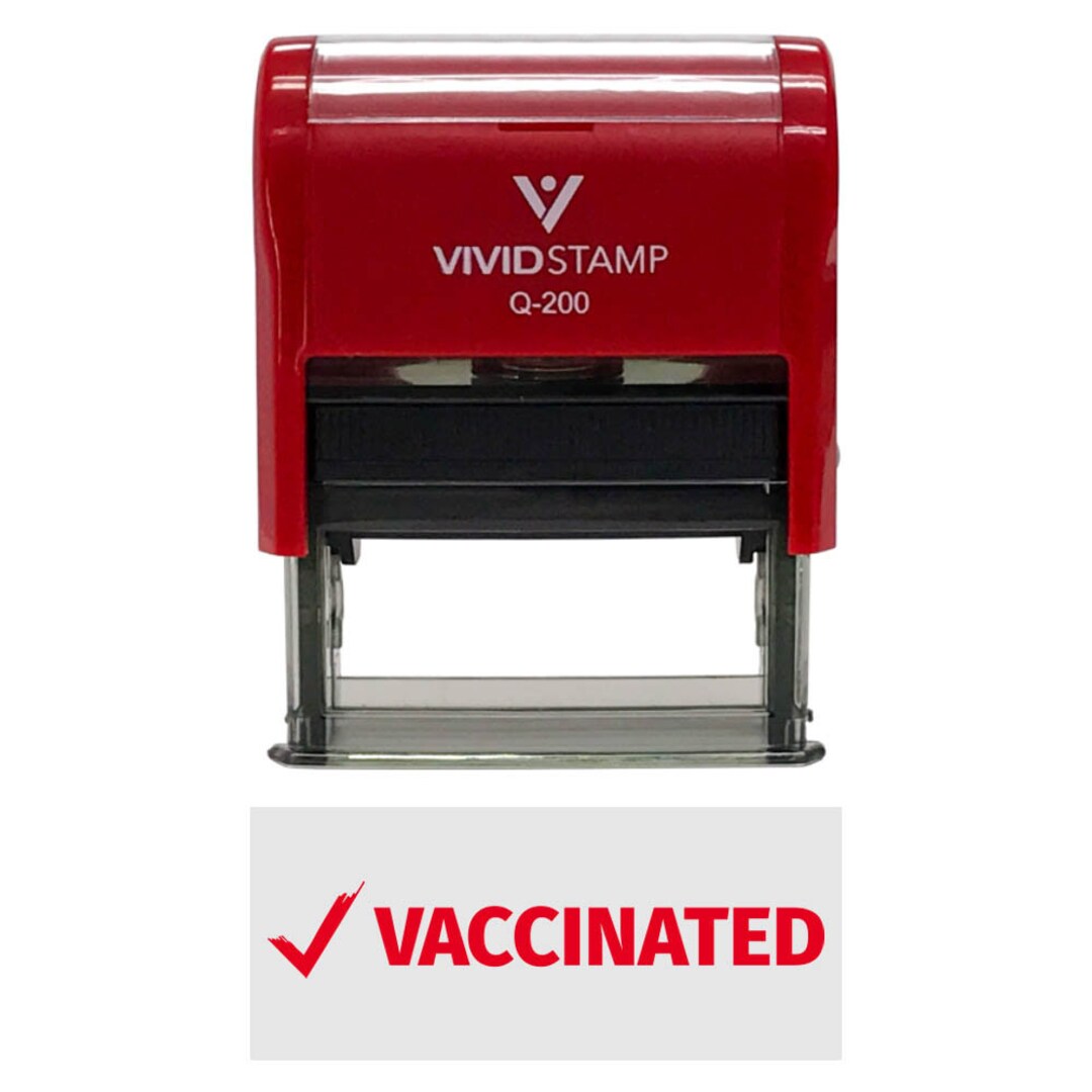 Vivid Stamp Vaccinated (check) Medical Self-inking Rubber Stamps - Etsy