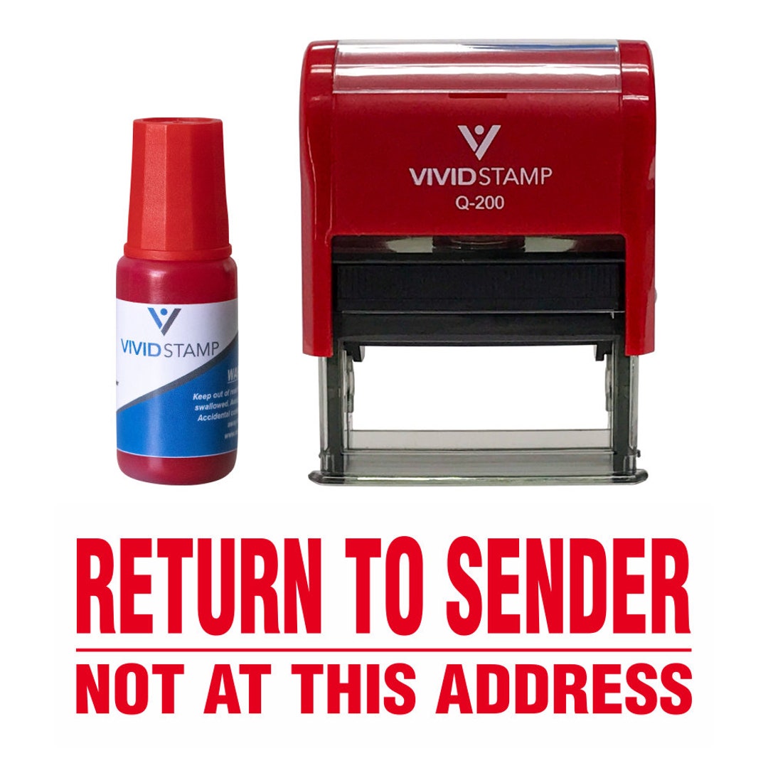 Return to Sender Not at This Address Self Inking Rubber Stamp Combo ...