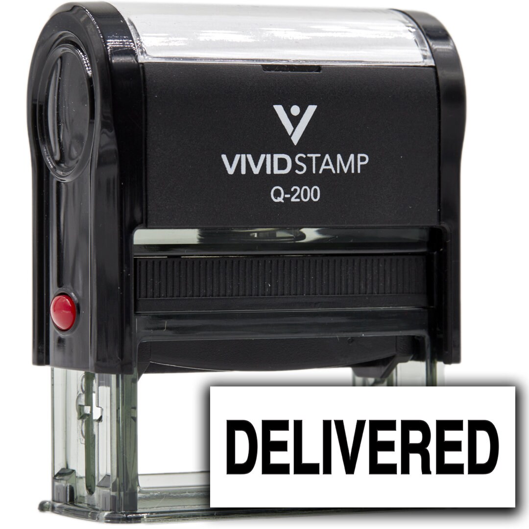 Vivid Stamp Delivered Self Inking Rubber Stamp - Etsy