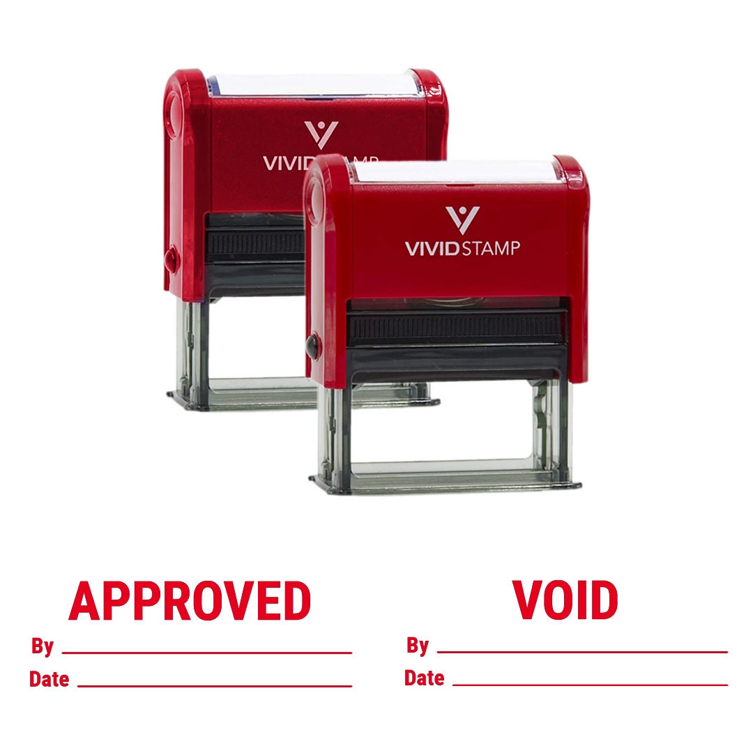 Vivid Stamp Approved by Date and Void by Date Self-inking Rubber Stamps ...