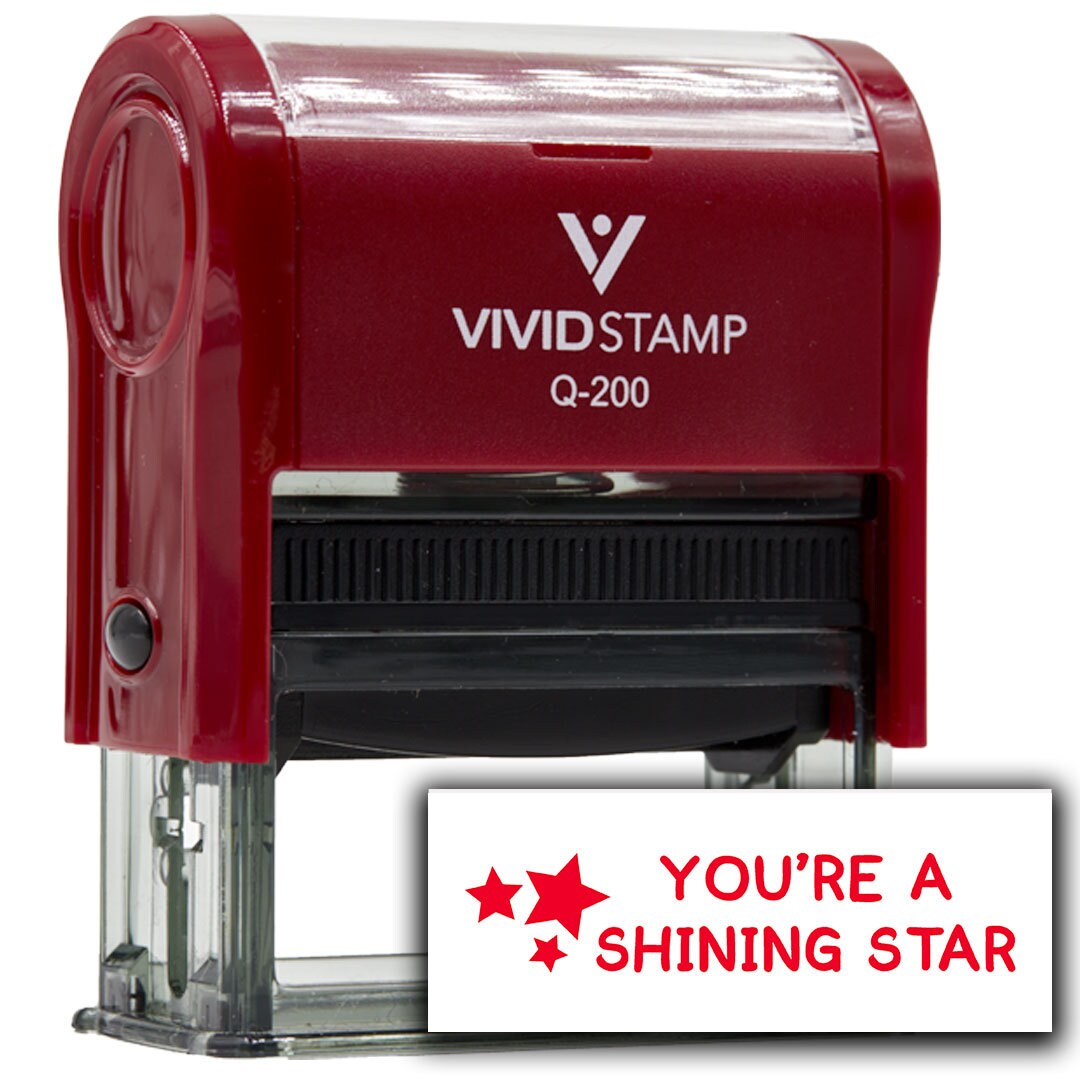 Vivid Stamp Youre a Shining Star Self Inking Rubber Stamp - Etsy