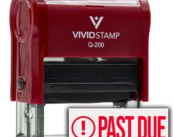 Past Due exclamation Mark Self Inking Rubber Stamp - Etsy
